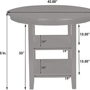 New Classic Furniture Gia 5-Piece Counter Dining Table Set, 42.25-Inch, Brown