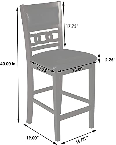 New Classic Furniture Gia 5-Piece Counter Dining Table Set, 42.25-Inch, Brown