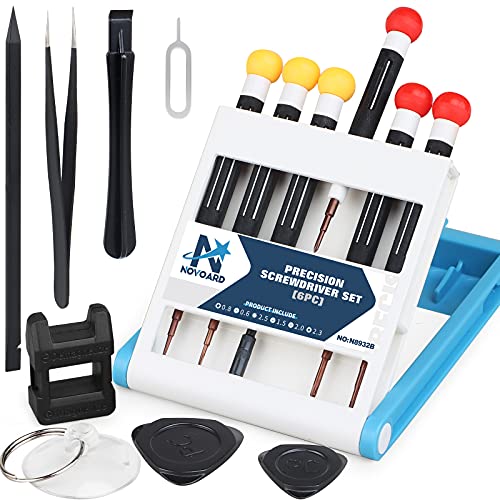 Cell Phone Repair Tool Kit for iPhone, Novoard 14pc Apple iPhone Screwdriver Set with 8 iPhone Tools, Magnetic Phillips, Pentalobe, Triwing, Standoff Screwdriver and Nut Driver for All iPhone Models