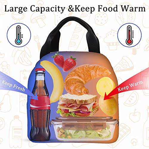 Lopbraa Large Lunch Bags for Women and Men Teen Tote Insulated Reusable Anime Thermal Lunch Box Picnic Travel for School Office Work, Pink