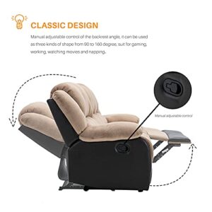 Nathaniel Home 2 Pieces PU Leather Loveseat Recliner with Cup Holder Storage Comfortable Sofa Chair for Living Room Bedroom Home Theather, Beige