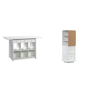 sauder craft pro series work table, white finish & craft pro series craft tower, white finish