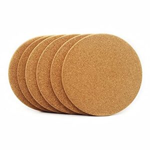 Fannuoncc 7.5" Cork Trivet for Kitchen Hot Plate Coaster Pads, High Heat Pot, Heat Food Rack, Natural Plants Heat Resistant Cork Placemat (6 Pack)