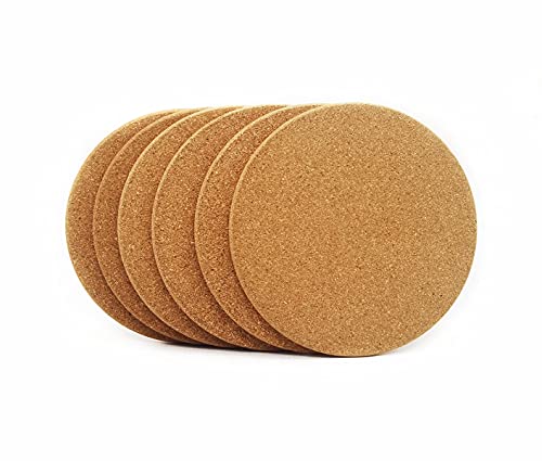 Fannuoncc 7.5" Cork Trivet for Kitchen Hot Plate Coaster Pads, High Heat Pot, Heat Food Rack, Natural Plants Heat Resistant Cork Placemat (6 Pack)