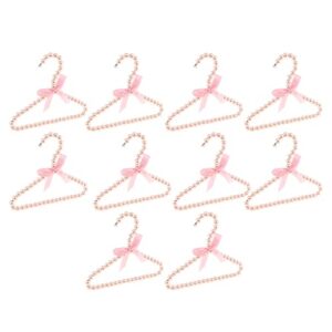 gazechimp 10pcs 20cm pearl beads kids hanger coat dress pant hook halter pink