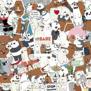 careflection we bare bears stickers perfect for laptop computer bottle travel mobile guitar pack of 25