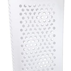 CR-FUSE Bushel Home Logic Rolling Hamper with Pop-Up Handle, White