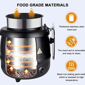 Food Soup Kettle Warmer with Ladle Countertop Cheese Warmer Catering Soup Warmer Commercial for Buffet Food Warmer Party