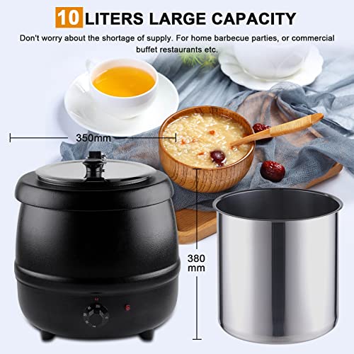 Food Soup Kettle Warmer with Ladle Countertop Cheese Warmer Catering Soup Warmer Commercial for Buffet Food Warmer Party