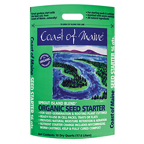 Coast of Maine Sprout Island Organic Seed Starter with All Natural Ingredients for Root Plant Cuttings and Seed Germination, 16 Quarts