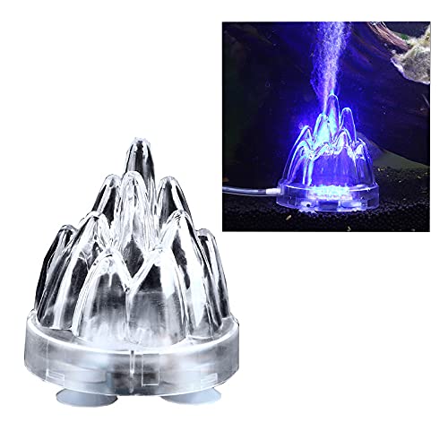 Londafish Aquarium Light Fish Tank Bubble Light Volcano Decoration Light for Aquarium (White Shell Blue Light)