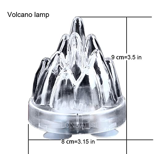 Londafish Aquarium Light Fish Tank Bubble Light Volcano Decoration Light for Aquarium (White Shell Blue Light)