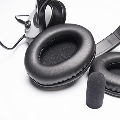 Ear Pads Foam Cushion Microphone Cover Compatible with Microsoft LifeChat LX-3000 LX 3000 Headset Life Chat Headphone (Pu Leather Ear Pads+Microphone Cover)