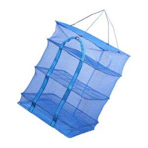 imikeya 3 layers drying net folding fish mesh drying rack net folding vegetable dishes mesh hanging drying net mesh storage bag