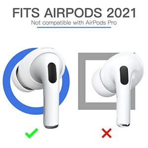 DamonLight 2 Pairs AirPods 3 Ear Tips Grip Silicone Earbuds Cover [Added Storage Pouch][US Patent Registered] Compatible with Apple AirPods 3rd Generation (White)