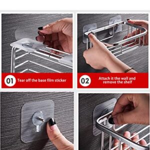 Xillioo Shower caddy basket bathroom organizer adhesive shower hanger corner caddy suction cup shelf Adhesive shower storage shelves rack bathtub organizer for tile walls shower corner shelf SNH01-LH