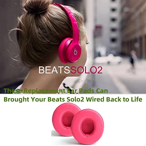 Solo2.0 Professional Soft Ear Pads Cushions Replacement Earpads Compatible with Beats Solo 2 SOLO2.0 Wired On-Ear Headphones(Pink)