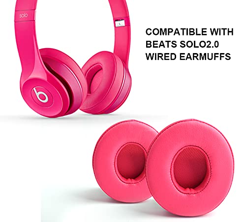 Solo2.0 Professional Soft Ear Pads Cushions Replacement Earpads Compatible with Beats Solo 2 SOLO2.0 Wired On-Ear Headphones(Pink)