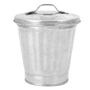 nuobesty mini desktop wastebasket galvanized trash can bucket decorative garbage waste basket vintage farmhouse metal utility pail desktop garbage bin trash can garbage holder flower pot 3.5 x 3.7 inch