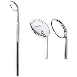 hokin dental mirror number 5 stainless steel professional dentist mirror with two removable mirror heads