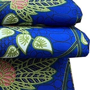 ADWAXDA African Fabric by The Yard 6 Yards,Polyester African Material,African Print Fabric Wax Kente Cloth Fabric,African American Dutch Pattern Fabric for Women Men (FP124)