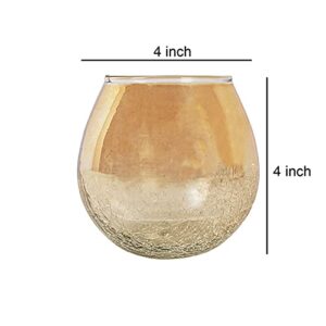 Valentine's Day Candle Holder Half Crackle Glass Garden Wedding Decoration Tea Light Candle Holder Votive Light Candle Holder Bulk 5 Pcs