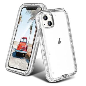 oribox for iphone 14 case for iphone 13 case, heavy duty shockproof anti-fall clear case