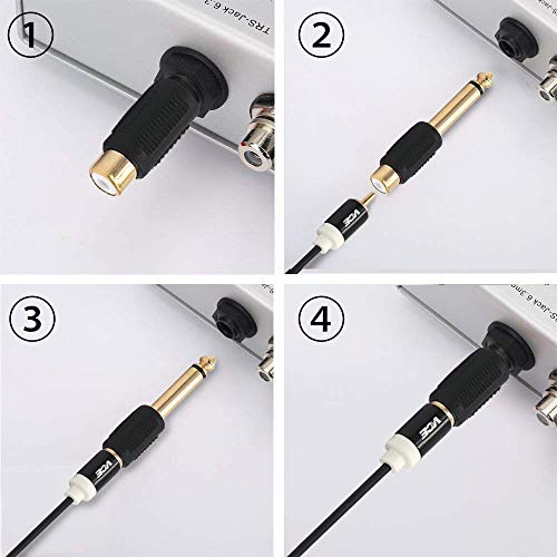 VCE 2-Pack 3.5mm Headphone Y Splitter Bundle with 6-Pack RCA to 1/4" Audio Adapter