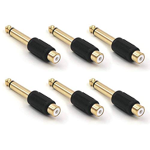 VCE 2-Pack 3.5mm Headphone Y Splitter Bundle with 6-Pack RCA to 1/4" Audio Adapter