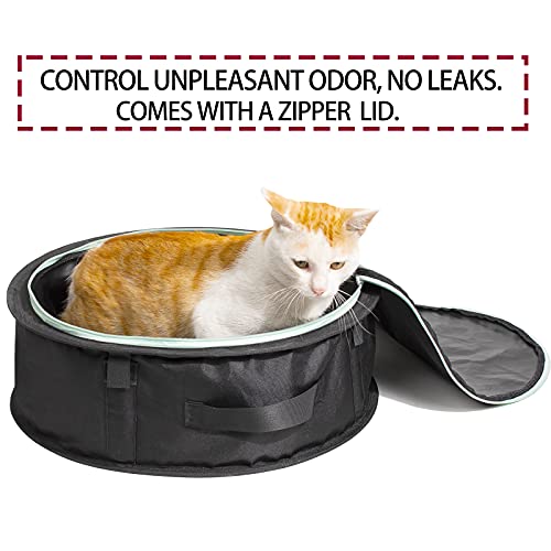 Barrpet Prevent Litter Scatter Design.Collapsible Portable Cat Litter Box with Lid and Handle Standard for Travel Light Weight Leak-Proof, Sturdy, Easy to Clean(17.7"X17.7"X5.9")