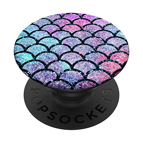 Mermaid Pink Purple Blue Fish Scales Rainbow Sea Life Girls PopSockets Swappable PopGrip