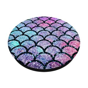 Mermaid Pink Purple Blue Fish Scales Rainbow Sea Life Girls PopSockets Swappable PopGrip