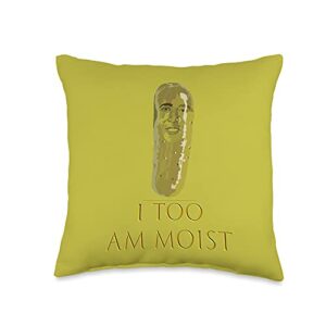 picolas i too am moist cage throw pillow, 16x16, multicolor