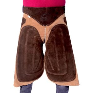 Equine Care Farrier Chaps 4 Knife Pockets & Nail Magnet Cow Hide Suede Leather Horse Shoeing Apron (29 Inch-75 CM)