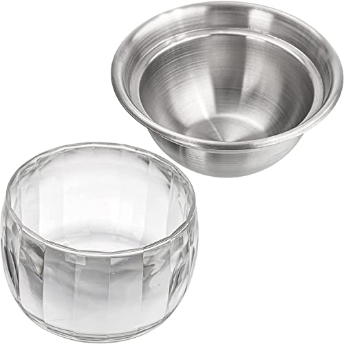 RUAFOX Dip Bowl On Ice- Chip and Dip Serving Set with Lid and Serving Spoon- Stainless Steel Chilled Serving Dish and 22 oz. Acrylic Ice Bowl - Perfect for Shrimp, Guacamole, Dips