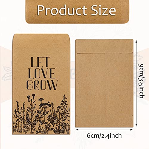 150 Pieces Wedding Favors Seed Packets Let Love Grow Seed Packets Self Adhesive Let Love Grow Envelopes Retro Christmas Valentine Wedding Favors for Guests, 3 Styles (Retro Pattern)