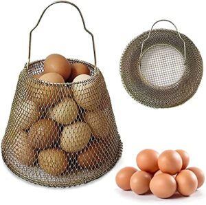 auhafaly egg basket, collapsible mini storage - can easily load eggs for carrying and collecting eggs, easy washing, and fast-drying, country primitive farmhouse style (medium)