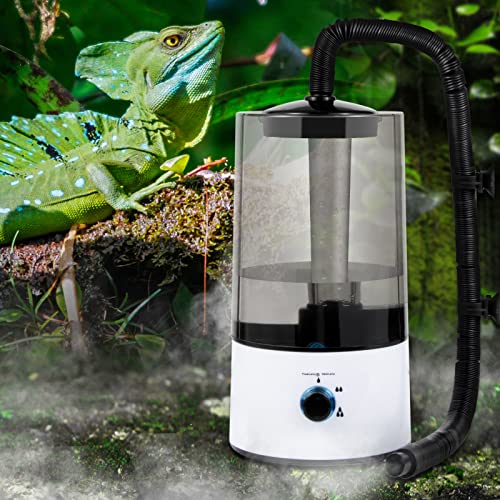 Reptile Humidifier Mister Terrarium Fogger Large Lizard Tank Ultrasonic Reptile Humidifier Electric 4L Tank Fogger Terrarium for Reptile/ Snake/ Herps/ Chameleon