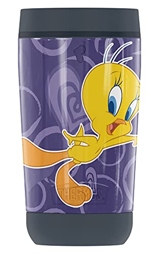 THERMOS Looney Tunes Tweety Heart Pattern GUARDIAN COLLECTION Stainless Steel Travel Tumbler, Vacuum insulated & Double Wall, 12 oz.