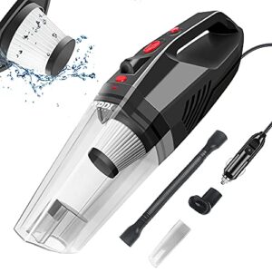 nddi power professional car vacuum, 8000pa high power handheld mini portable vacuum cleaner, pet hair cleaning, 3 versatile attachments, 15ft corded, black