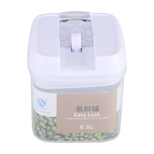 Food Storage Containers Durable Sealed Storage Box Transparent Plastic Airtight Pot for Cafe Grain Storage Containers(Small 0.5L)