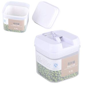 Food Storage Containers Durable Sealed Storage Box Transparent Plastic Airtight Pot for Cafe Grain Storage Containers(Small 0.5L)