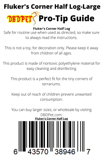 DBDPet Fluker's Reptile Corner Half Log Hideout (Large) - Includes Attached Pro-Tip Guide