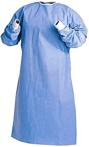 120-Pack Level 2 Disposable Isolation Gown BH Supplies Fully Closed Double Tie Back and Front, PP & PE 40g, Knitted Cuffs, Fluid Resistant, AAMI Level 2, Unisex - Individually seal