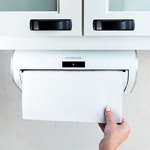 Innovia Automatic Paper Towel Dispenser. Touchless Technology. Works with Most Paper Towel Brands and Sizes. Dispenses The Number of Sheets You Need. White, Under Cabinet Mounted.