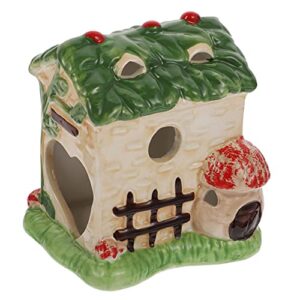 popetpop ceramic hamster house cool bed hide cave small animal habitat hut gerbils nest pet hideout hut cave for gerbils chinchillas hamster rabbit