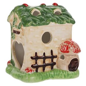 POPETPOP Ceramic Hamster House Cool Bed Hide Cave Small Animal Habitat Hut Gerbils Nest Pet Hideout Hut Cave for Gerbils Chinchillas Hamster Rabbit