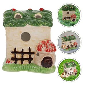 POPETPOP Ceramic Hamster House Cool Bed Hide Cave Small Animal Habitat Hut Gerbils Nest Pet Hideout Hut Cave for Gerbils Chinchillas Hamster Rabbit