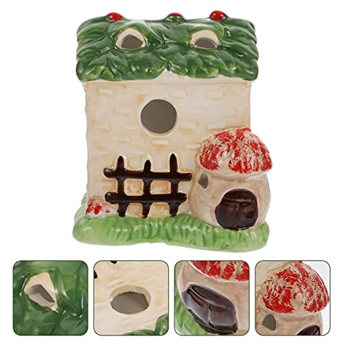 POPETPOP Ceramic Hamster House Cool Bed Hide Cave Small Animal Habitat Hut Gerbils Nest Pet Hideout Hut Cave for Gerbils Chinchillas Hamster Rabbit