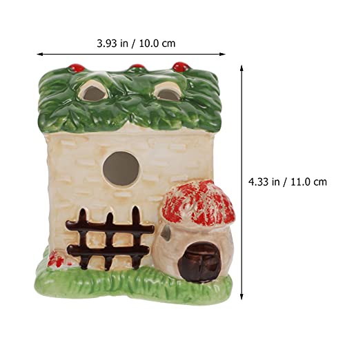 POPETPOP Ceramic Hamster House Cool Bed Hide Cave Small Animal Habitat Hut Gerbils Nest Pet Hideout Hut Cave for Gerbils Chinchillas Hamster Rabbit